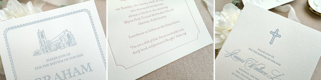 Letterpress Religious Invitations – Dinglewood Design & Press